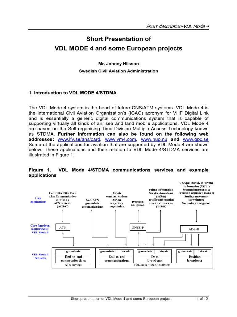 VDL Mode 4 | PDF | Air Traffic Control | Aeronautics