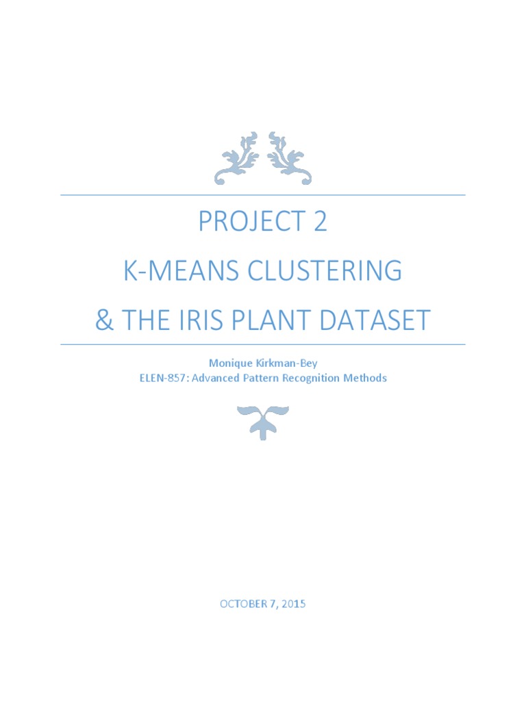 K-Means Clustering and The Iris Plan Dataset | PDF | Cluster Analysis ...