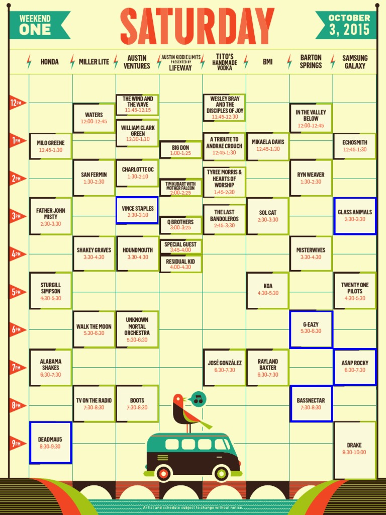 Saturday Music Lineup Schedule | PDF | Art