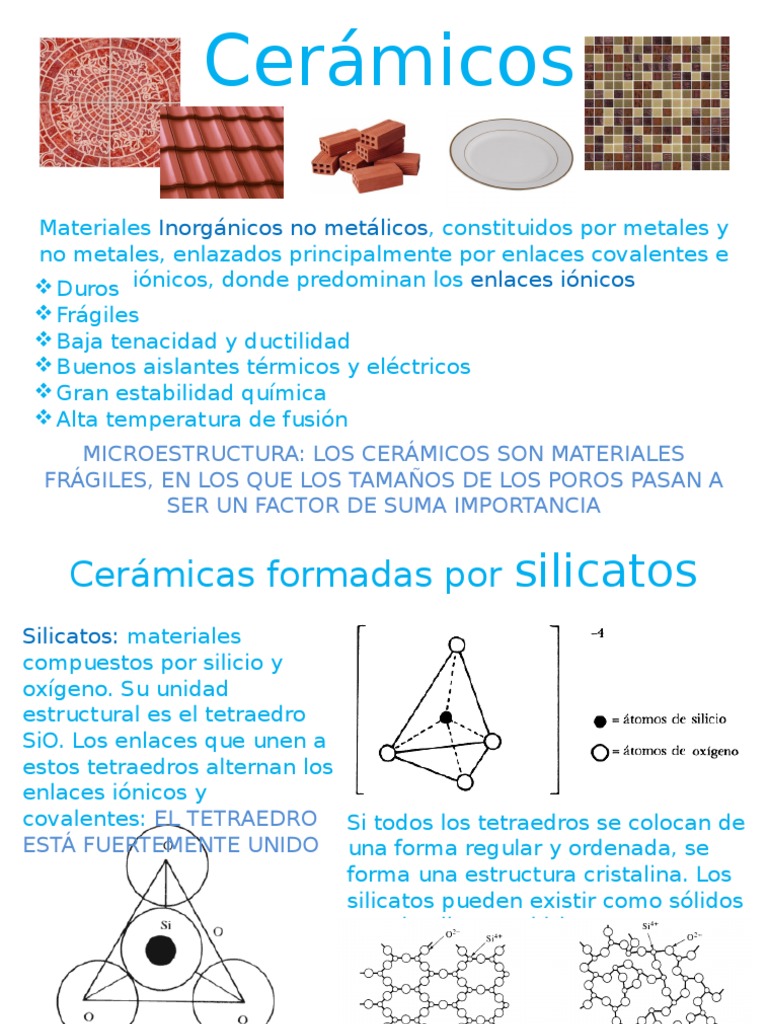 Estructuras y propiedades de cerámicos | PDF | Silicato | Enlace químico