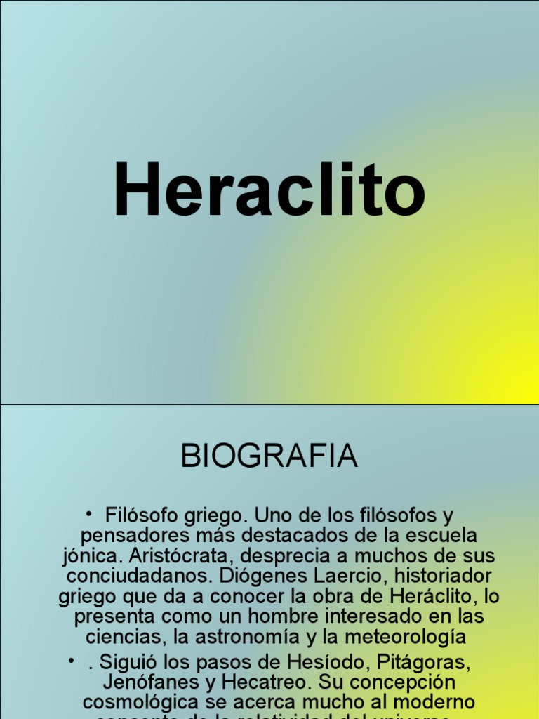 Heraclito Presentacion Pdf Metafísica Science