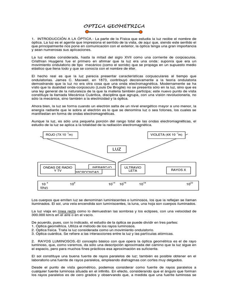 Optica Geometrica | PDF | Ojo humano | Ligero