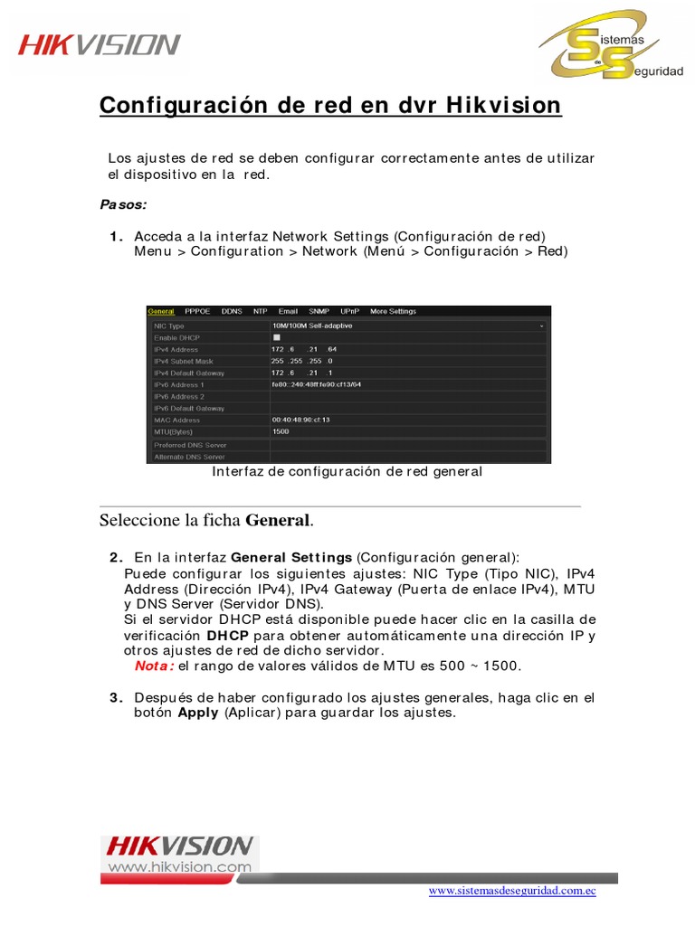 Guia Rapida Conectar DVR Hikvision en Red y Hik-Online | PDF | Dirección IP | Protocolos de internet