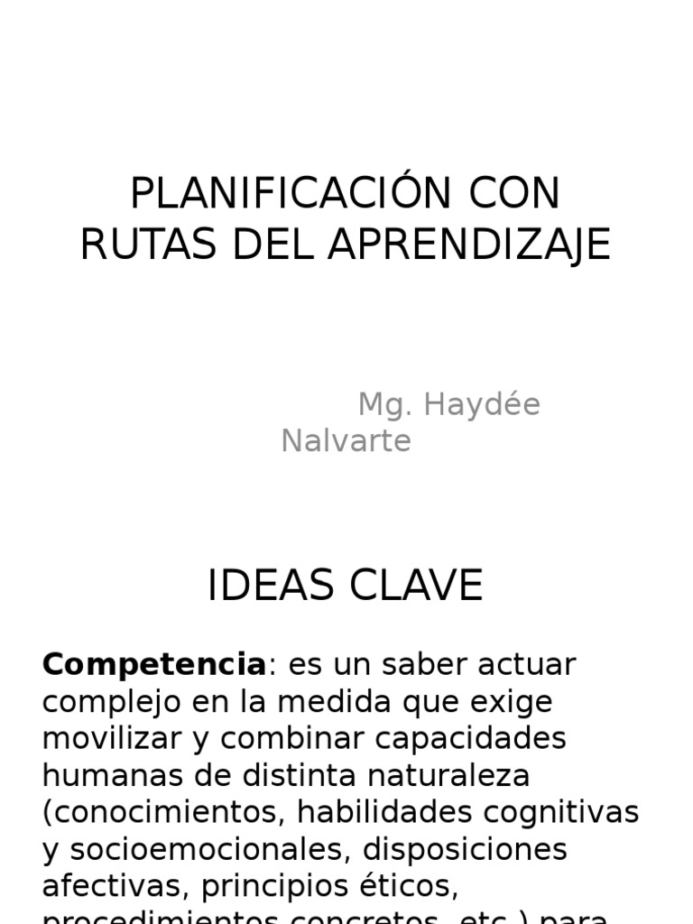Planificación Con Rutas Del Aprendizaje Descargar Gratis Pdf