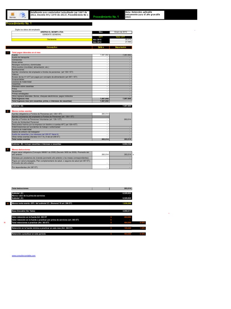 Retencion Gerente General | PDF