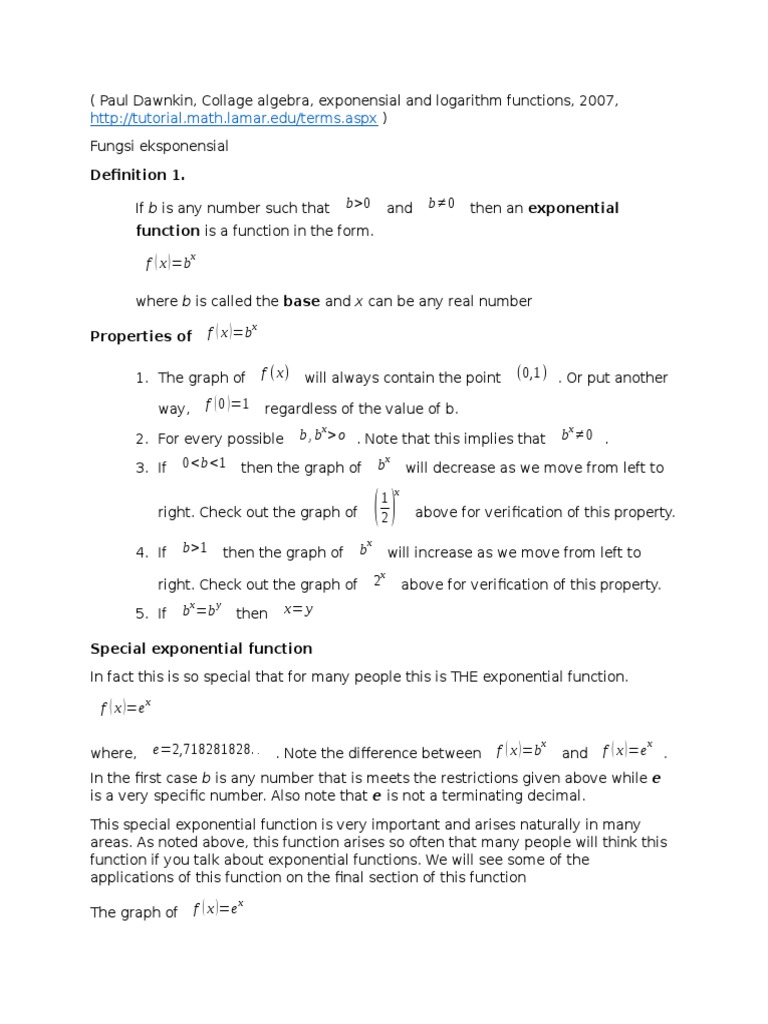 Fungsi Eksponensial | PDF | Exponential Function | Mathematical Objects