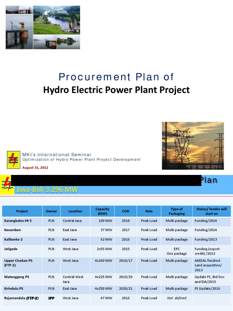 Procurement Plan of Hydro Electric Power Plant Project 2012 | PDF ...