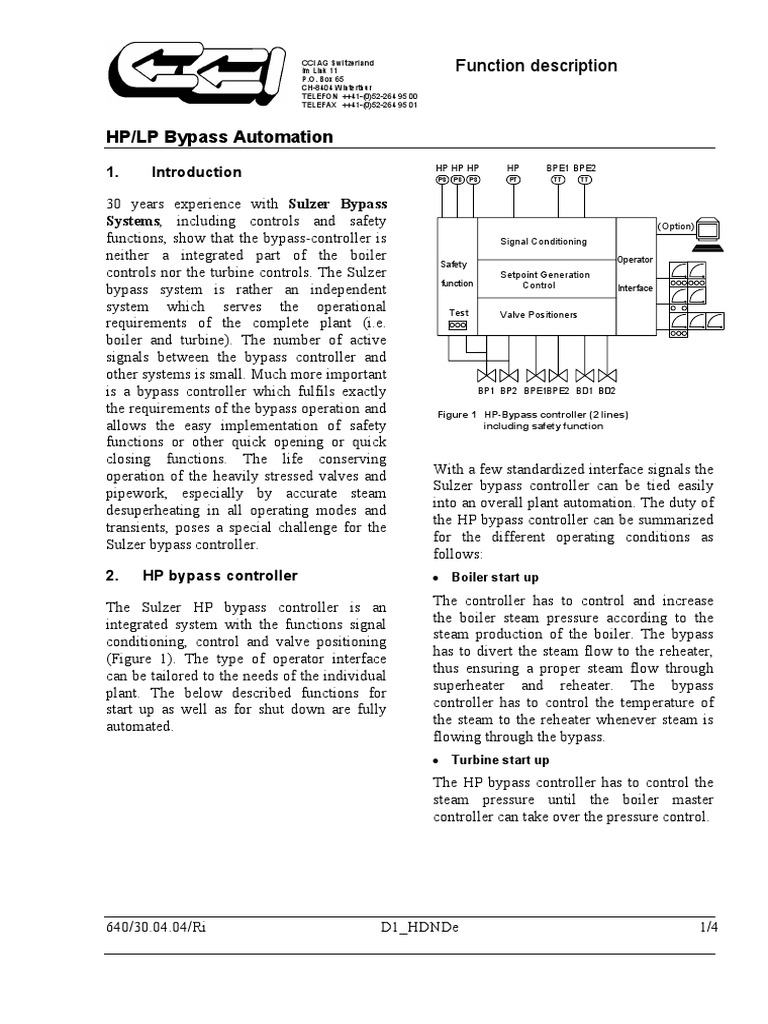 AV6+ BypassGeneralDescription | PDF | Steam | Boiler
