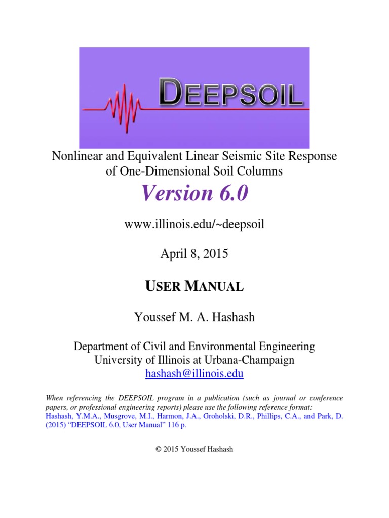 Deepsoil User Manual v6 | PDF | Spectral Density | Nonlinear System
