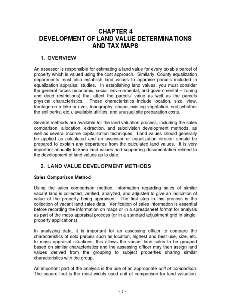 Chapter 4 Land Value Determination and Tax Maps 353172 7 | PDF | Real ...