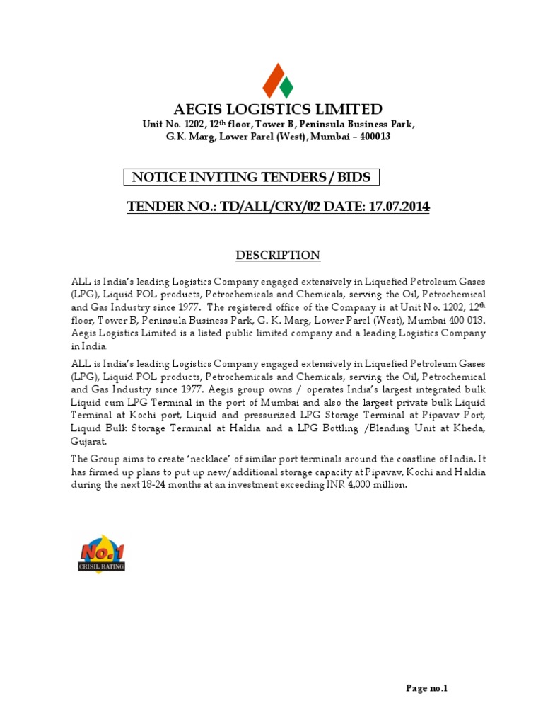 Tender | PDF | Guarantee | Liquefied Petroleum Gas