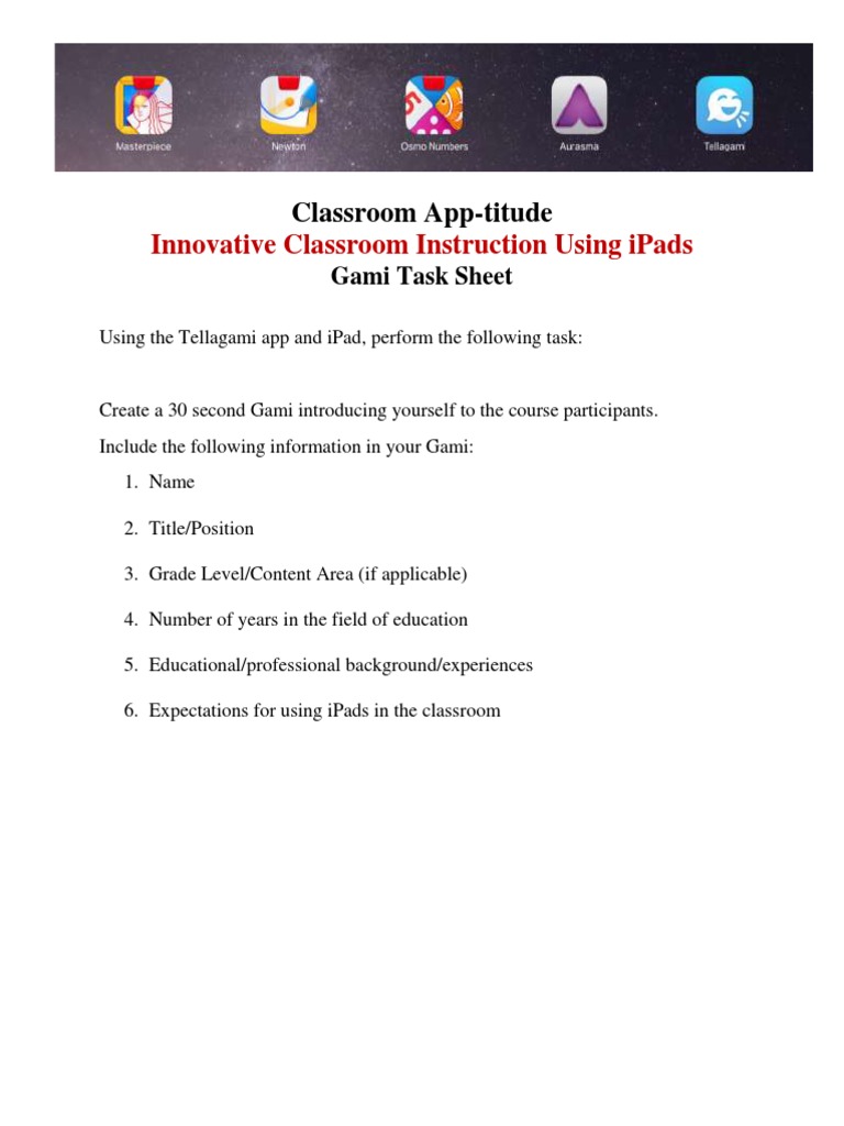 Gami Task Sheet | PDF | Language Arts & Discipline | Computers