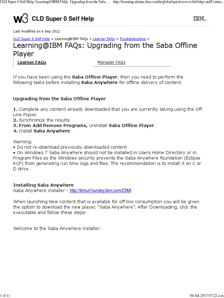 Manual For Saba | PDF | Login | Installation (Computer Programs)