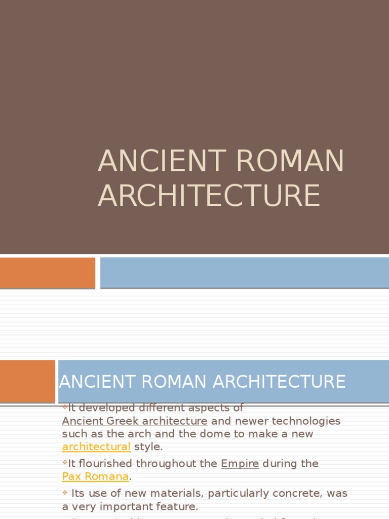 Ancient Roman Architecture | PDF | Roman Empire | Art Media