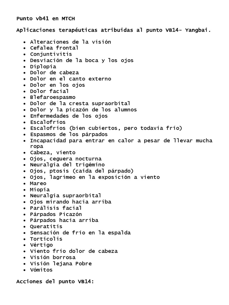 Punto VB41 Acupuntura | PDF