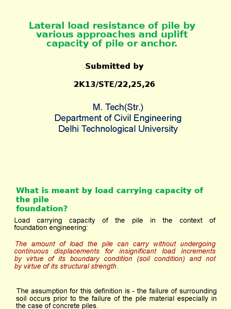 laterally loaded piles | Deep Foundation | Stiffness