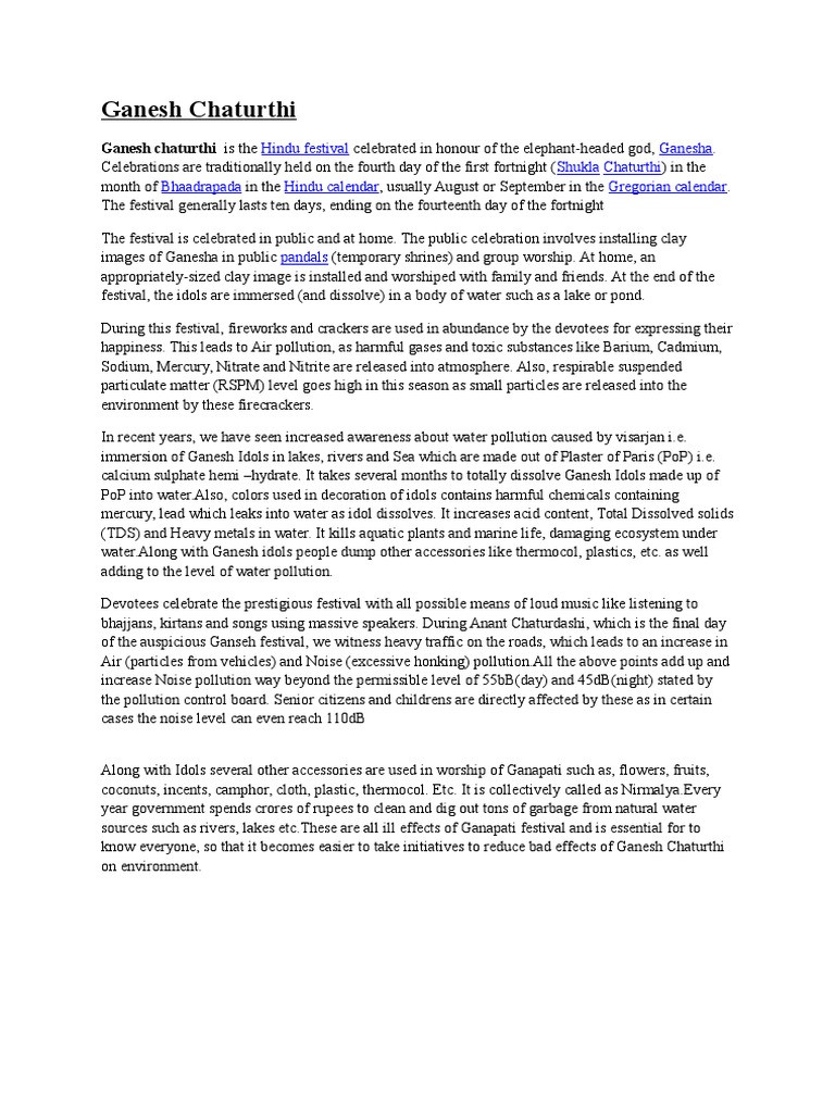 Effects of Festivals On Environment | PDF | Chemical Substances | Chemistry