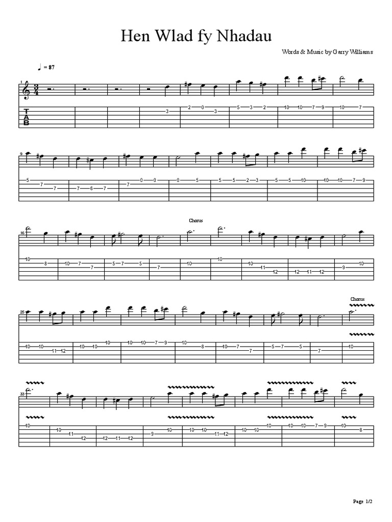 Wales - Hen Wlad Fy Nhadau (Welsh National Anthem) | PDF | Religion ...