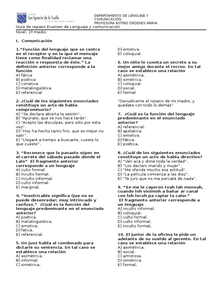 Guía de Repaso Examen Comunicacion | PDF | Comunicación | Cibernética