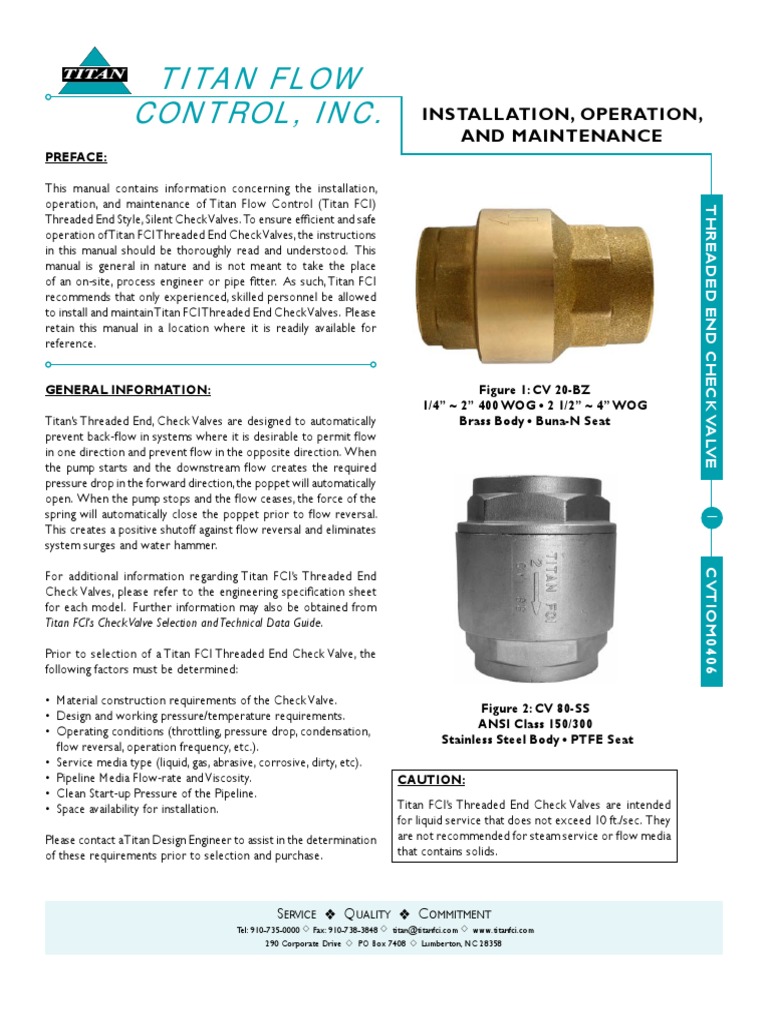Titan Flow Control, Inc.: Installation, Operation, and Maintenance ...