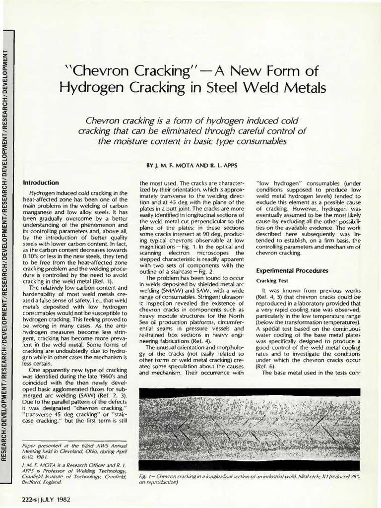 Understanding Chevron Cracking in Welding | PDF | Science & Mathematics