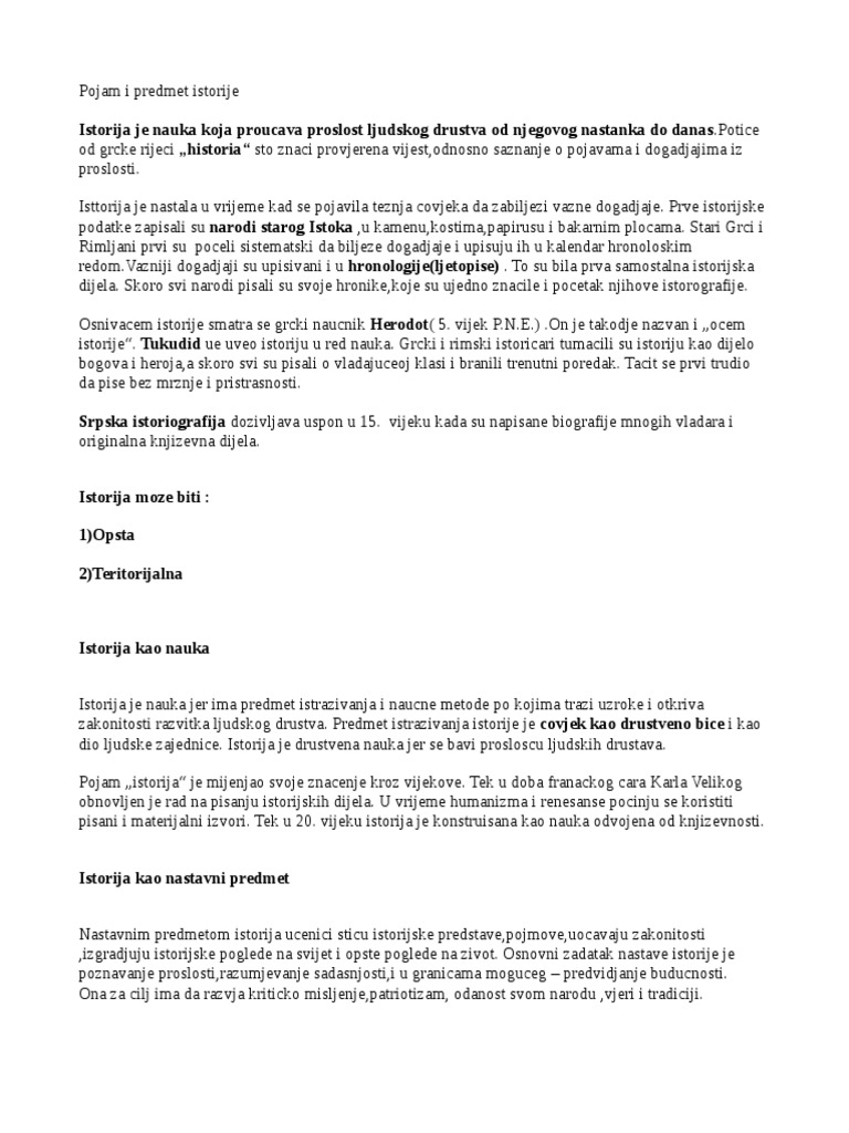 Istorija Kao Nauka Racunanje I Periodizacija Vremena | PDF