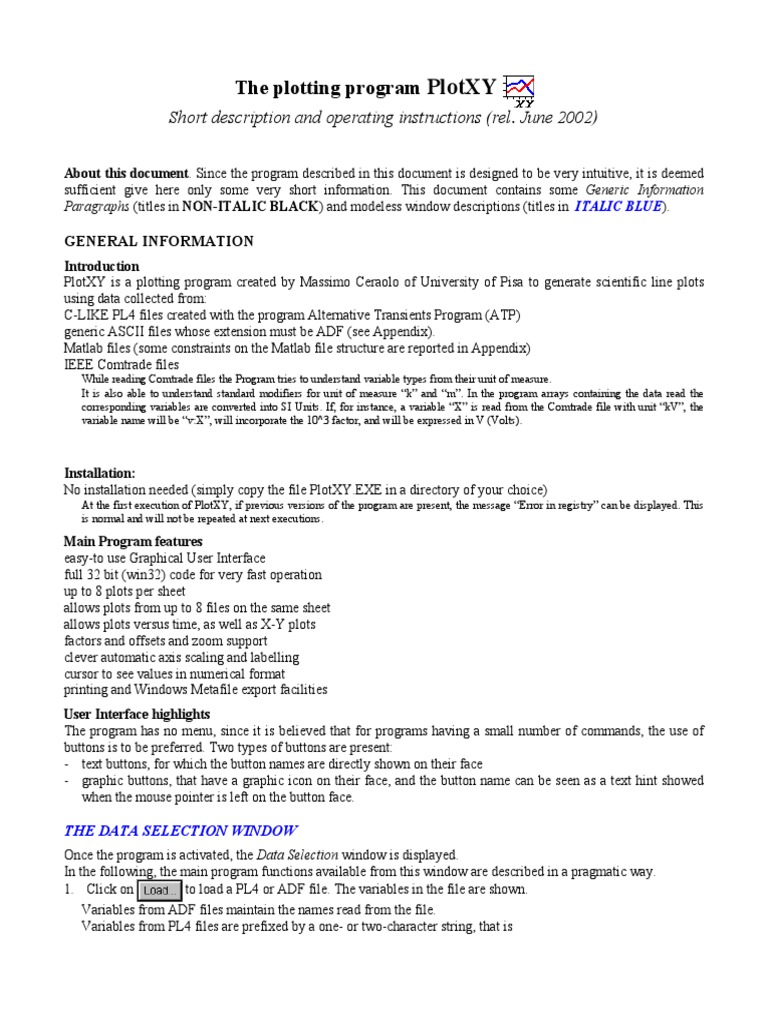 An Intuitive Plotting Program Operating Instructions For Plotxy Pdf
