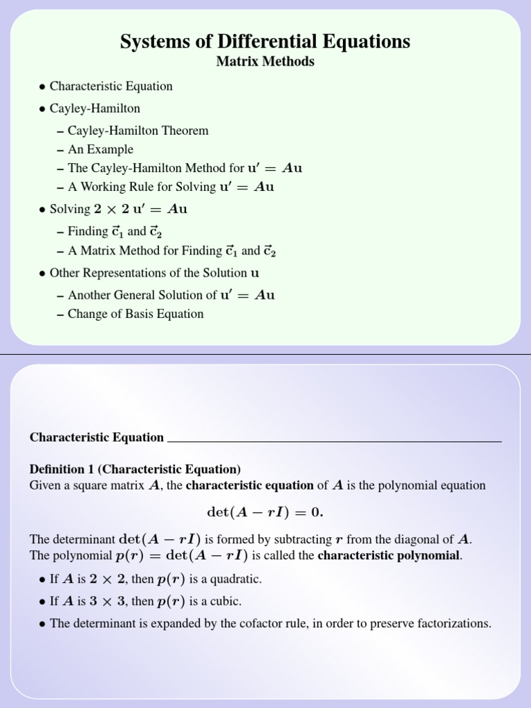 Cayle y Hamilton Systems | PDF | Matrix (Mathematics) | Vector Space