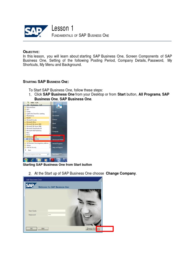 Lesson1-Fundamentals of SAP1 | PDF | Icon (Computing) | Password