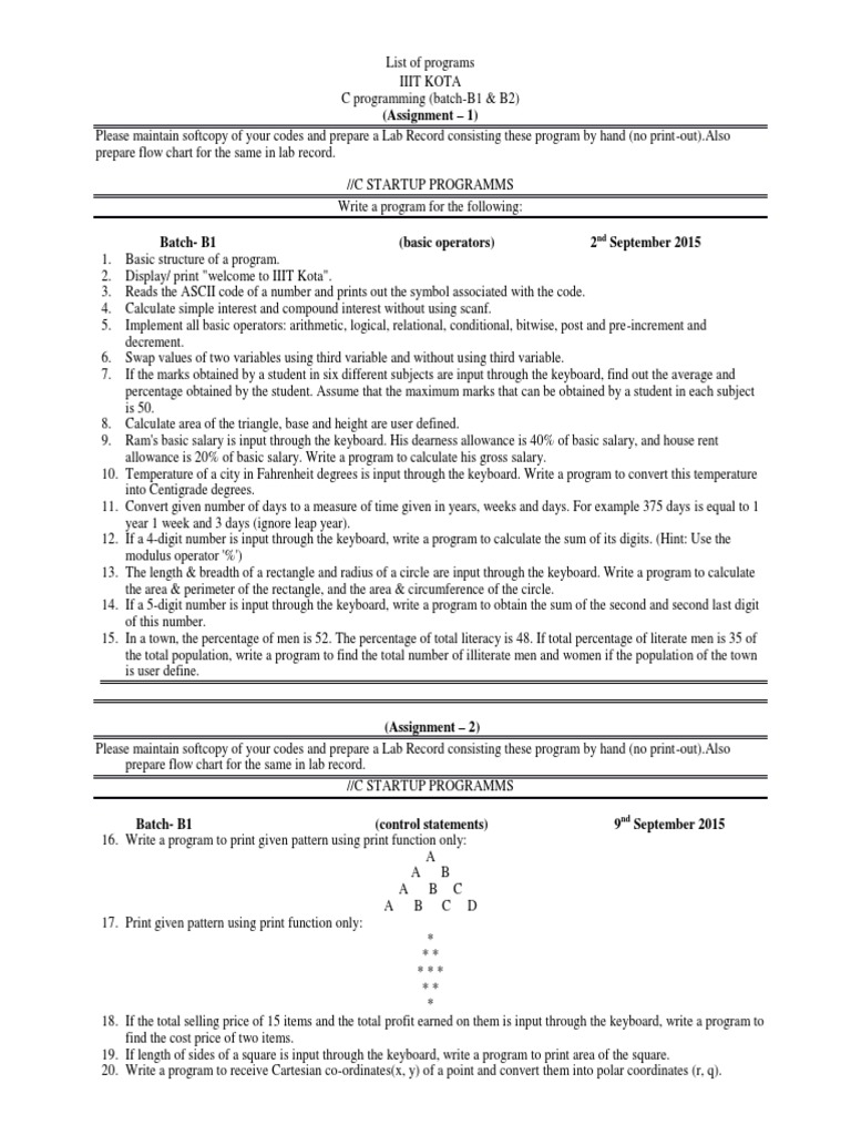 List of C Programs | PDF | String (Computer Science) | Matrix (Mathematics)