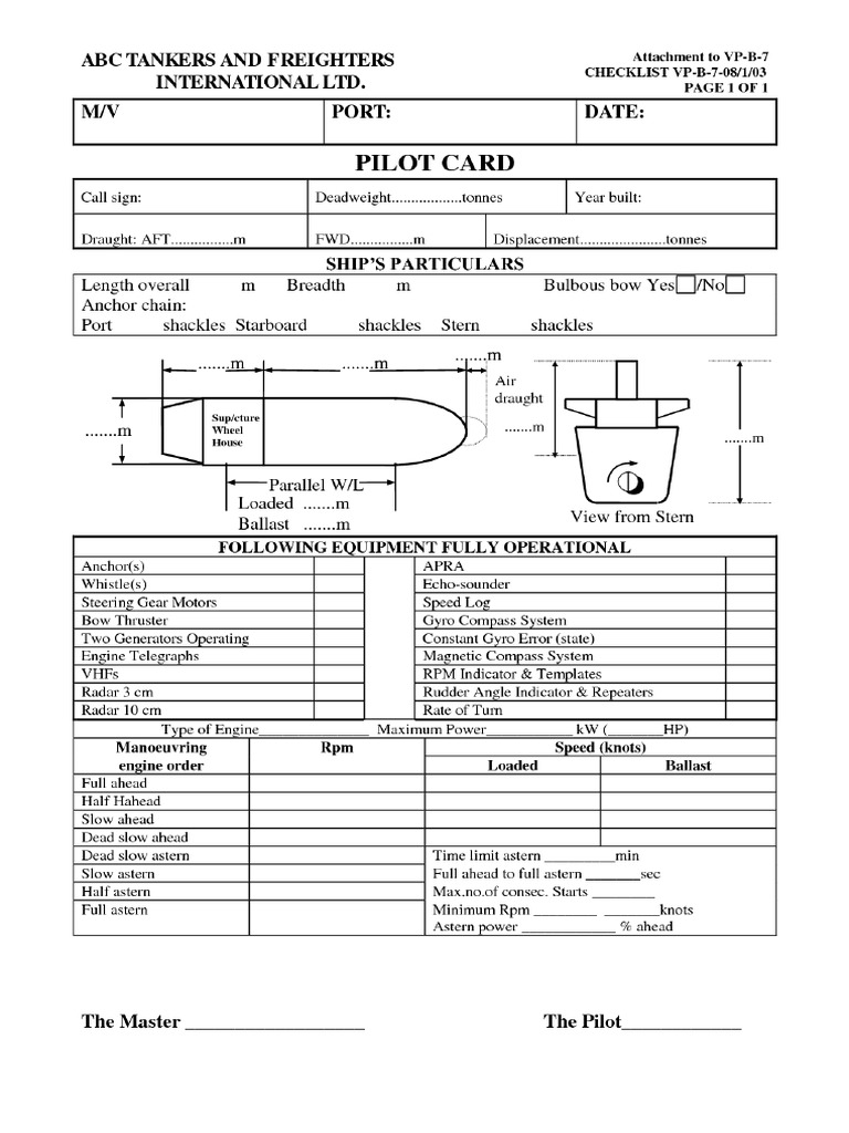 Pilot Card | PDF