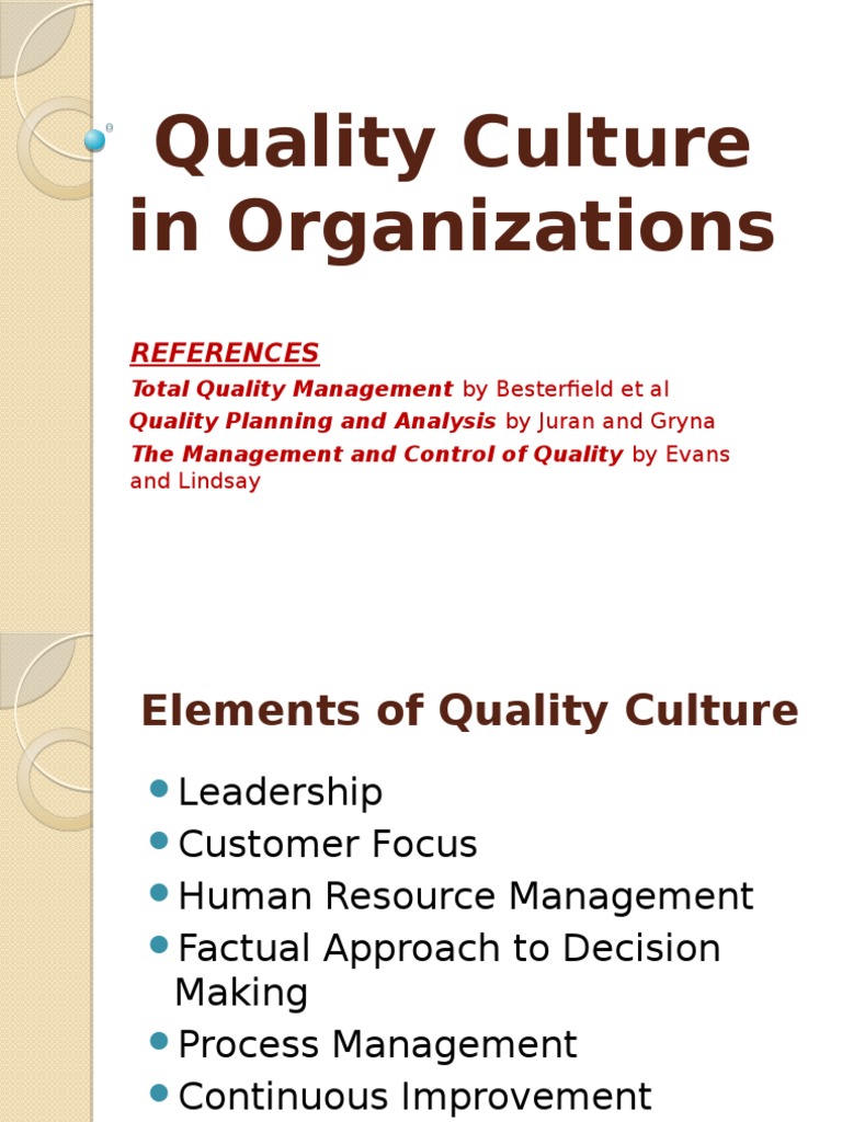 Quality Culture in Organizations: References | PDF