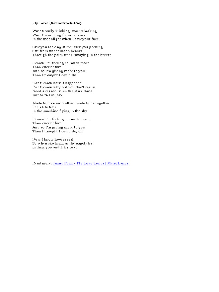 Fly Love Lyrics | PDF