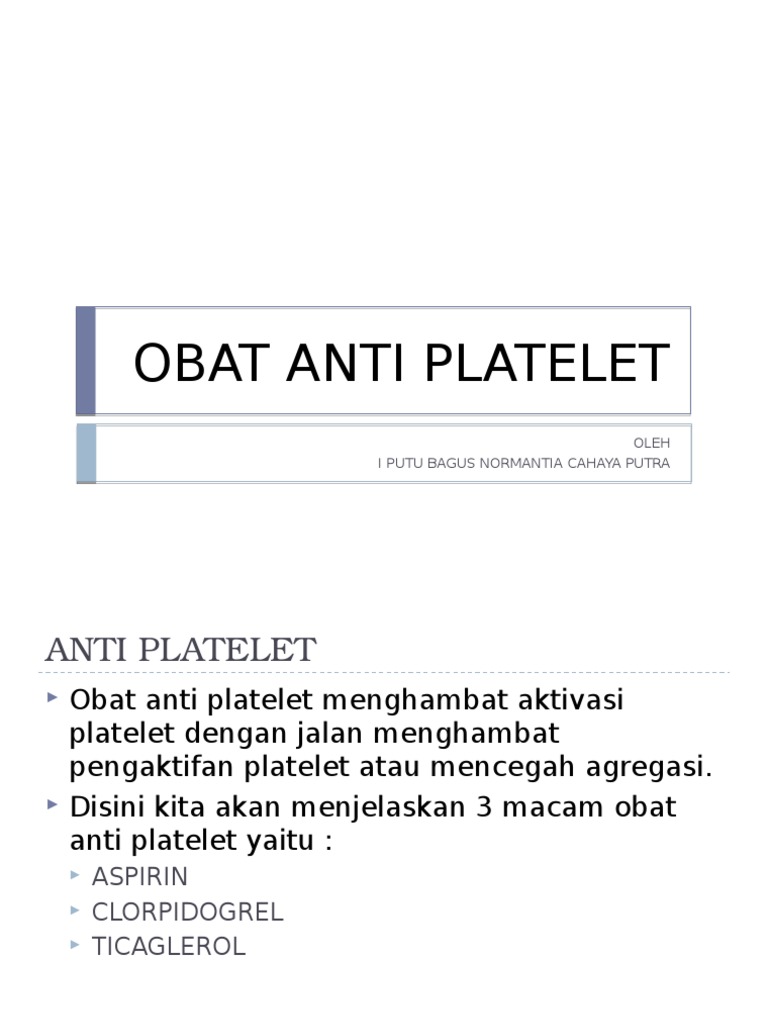 Panduan Obat Anti Platelet | PDF