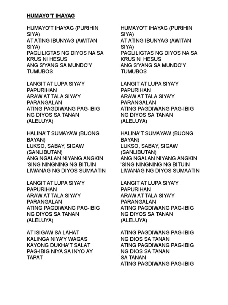 Humayo't Ihayag | PDF