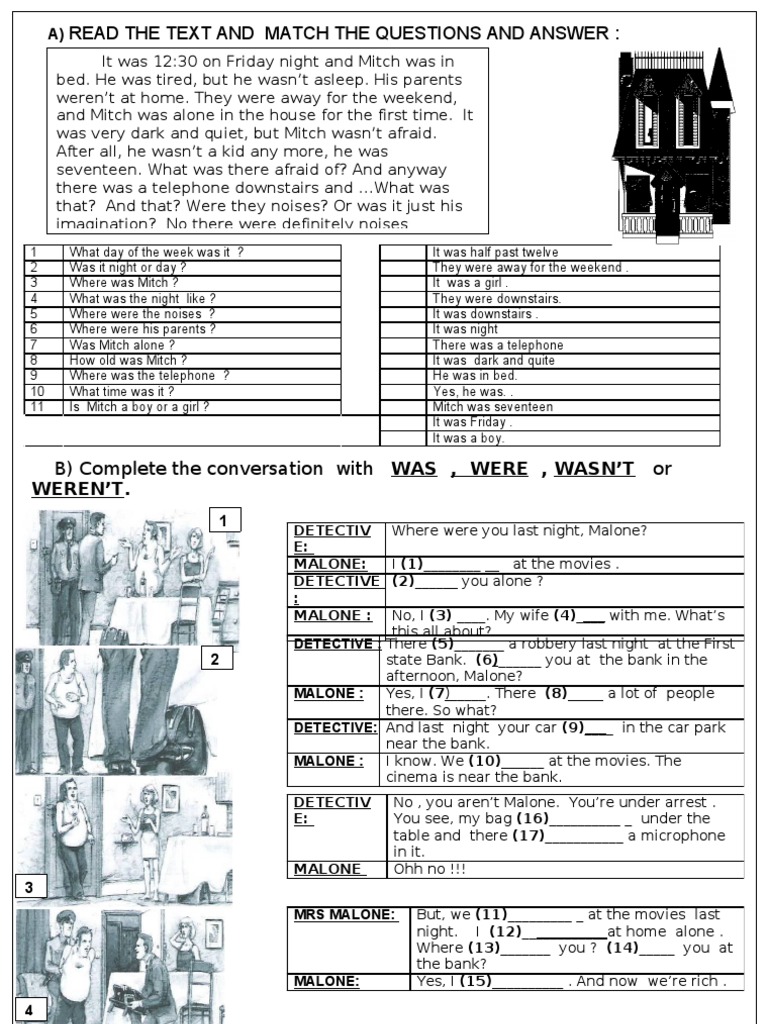 Was Were Text - Exercise | PDF