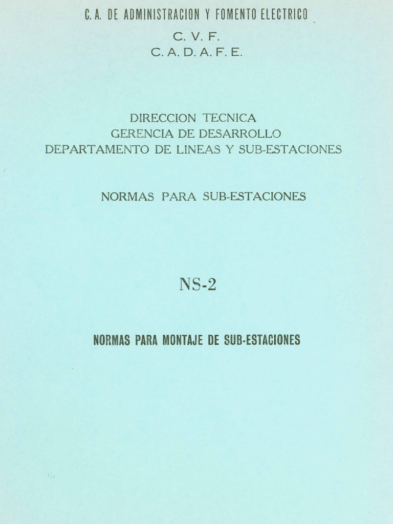 Norma CADAFE NS-20001 Montajes de Sub Estaciones Eléctrica | PDF ...