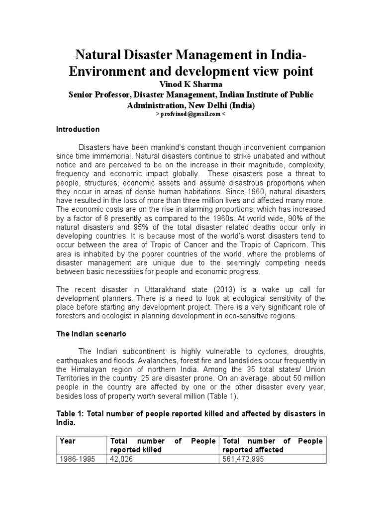 Natural Disaster Management | PDF | Emergency Management | Tropical ...