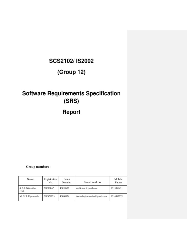 System Requirement Specification | PDF | Use Case | Interface (Computing)
