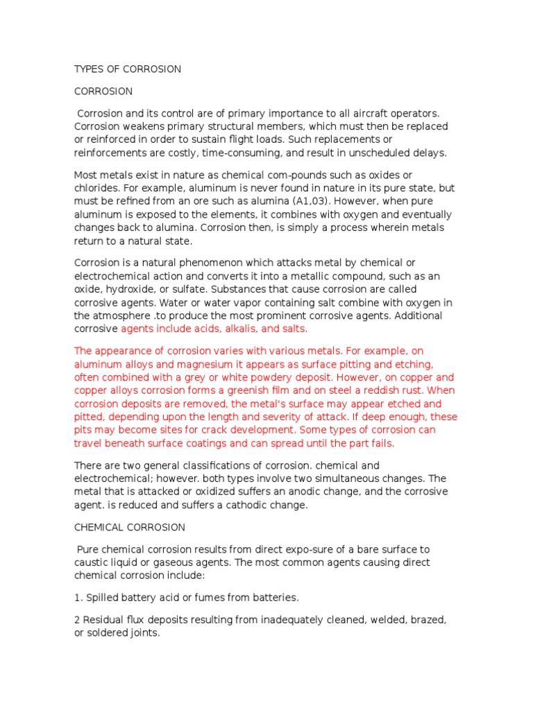 Types of Corrosion | PDF | Corrosion | Electrochemistry