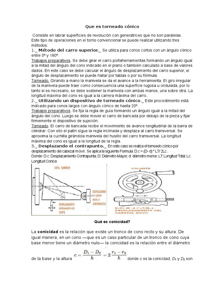 Que Es Torneado Cónico | PDF | Mecanizado | Herramientas