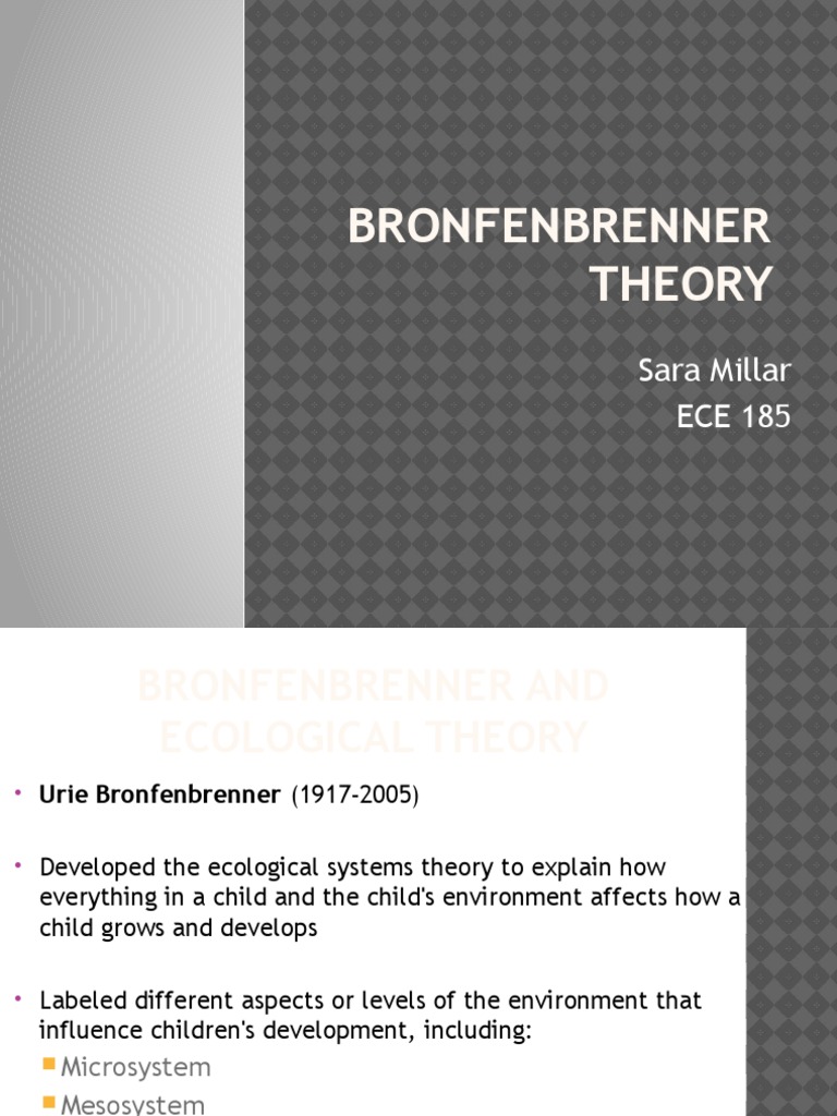 Bronfenbrenner Theory | PDF