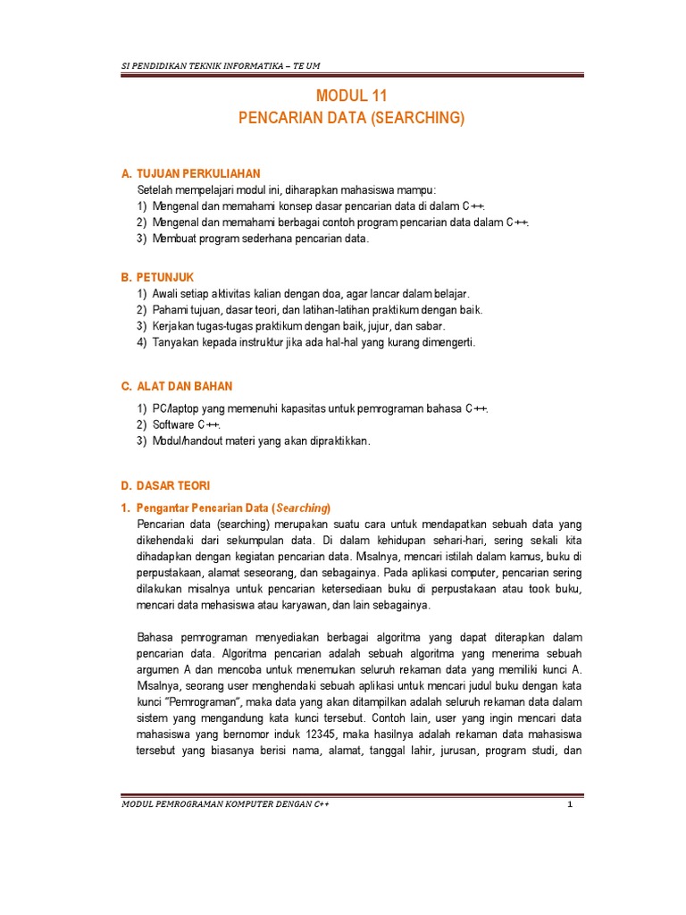 Modul 11 - Searching | PDF
