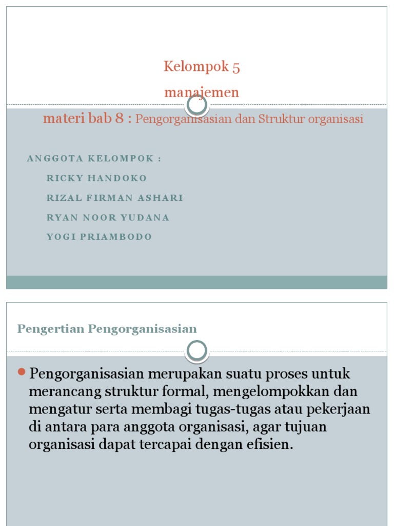 Struktur dan Pengorganisasian Organisasi | PDF