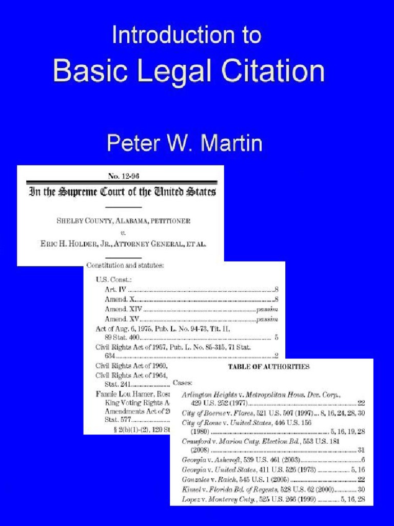 Basic Legal Citation PDF | PDF | Case Citation | Brief (Law)