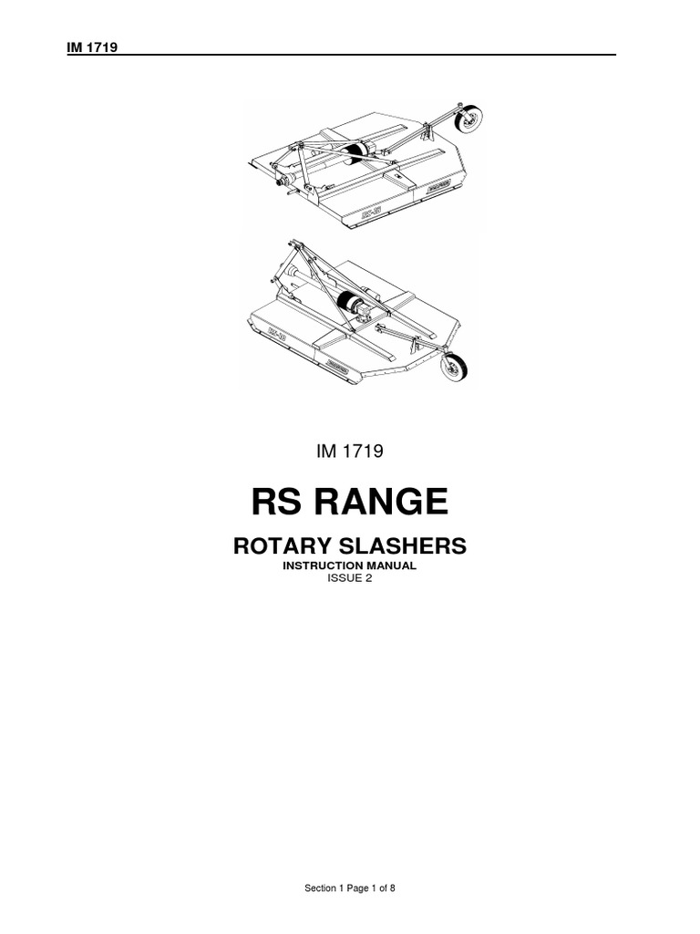 Rotary Slasher Manual | PDF | Tracteur | Embrayage