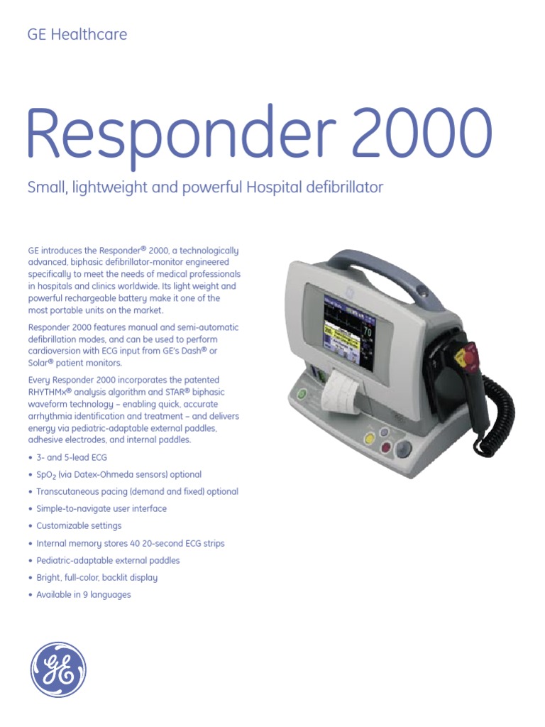 3678 033 GE Responder 2000 With Pacing | Medicine | Clinical Medicine