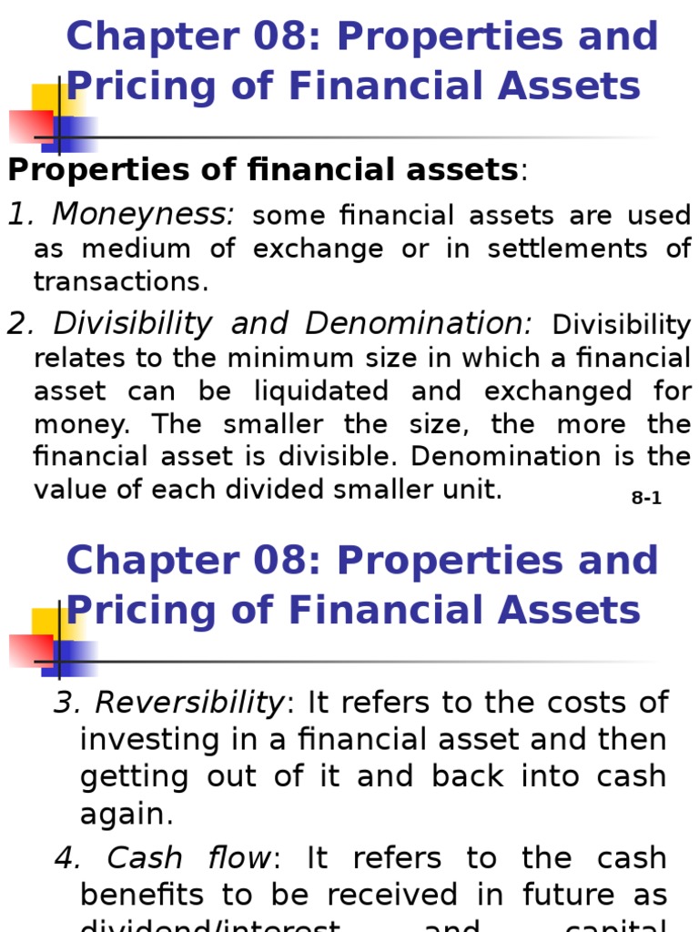 Properties and Pricing of Financial Assets | PDF | Bonds (Finance ...