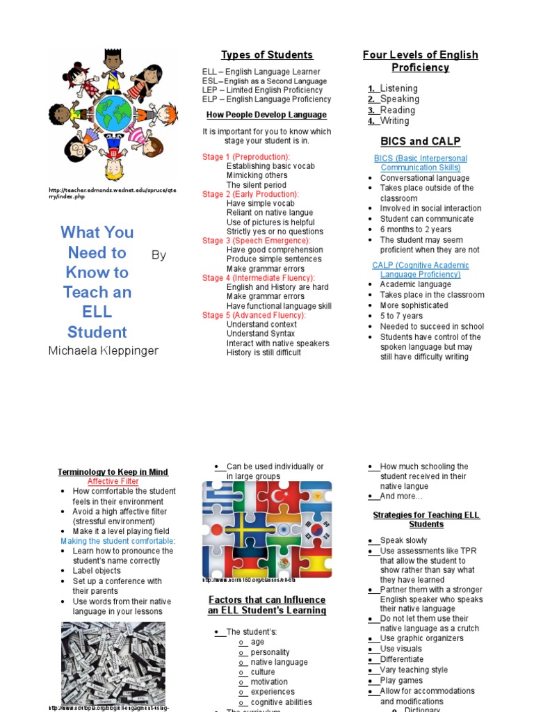 Ell Brochure | PDF | English As A Second Or Foreign Language ...
