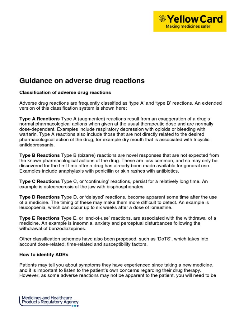 Adverse Drug Reactions Guide | PDF